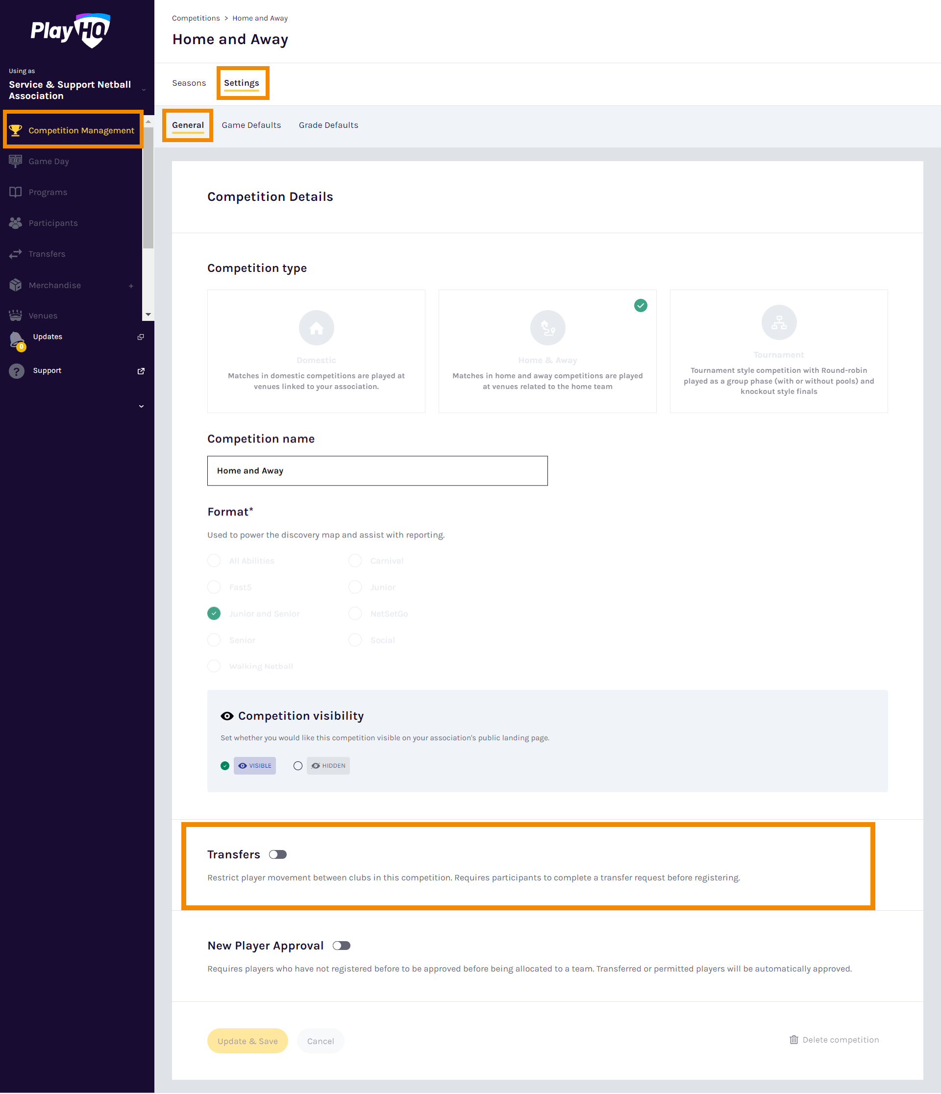 Enabling Competition Transfers – support.netball.com.au