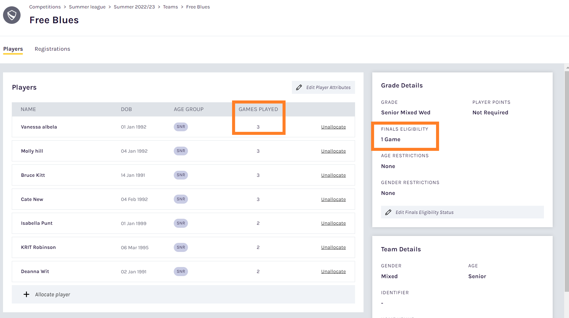 Finals Eligibility – support.netball.com.au