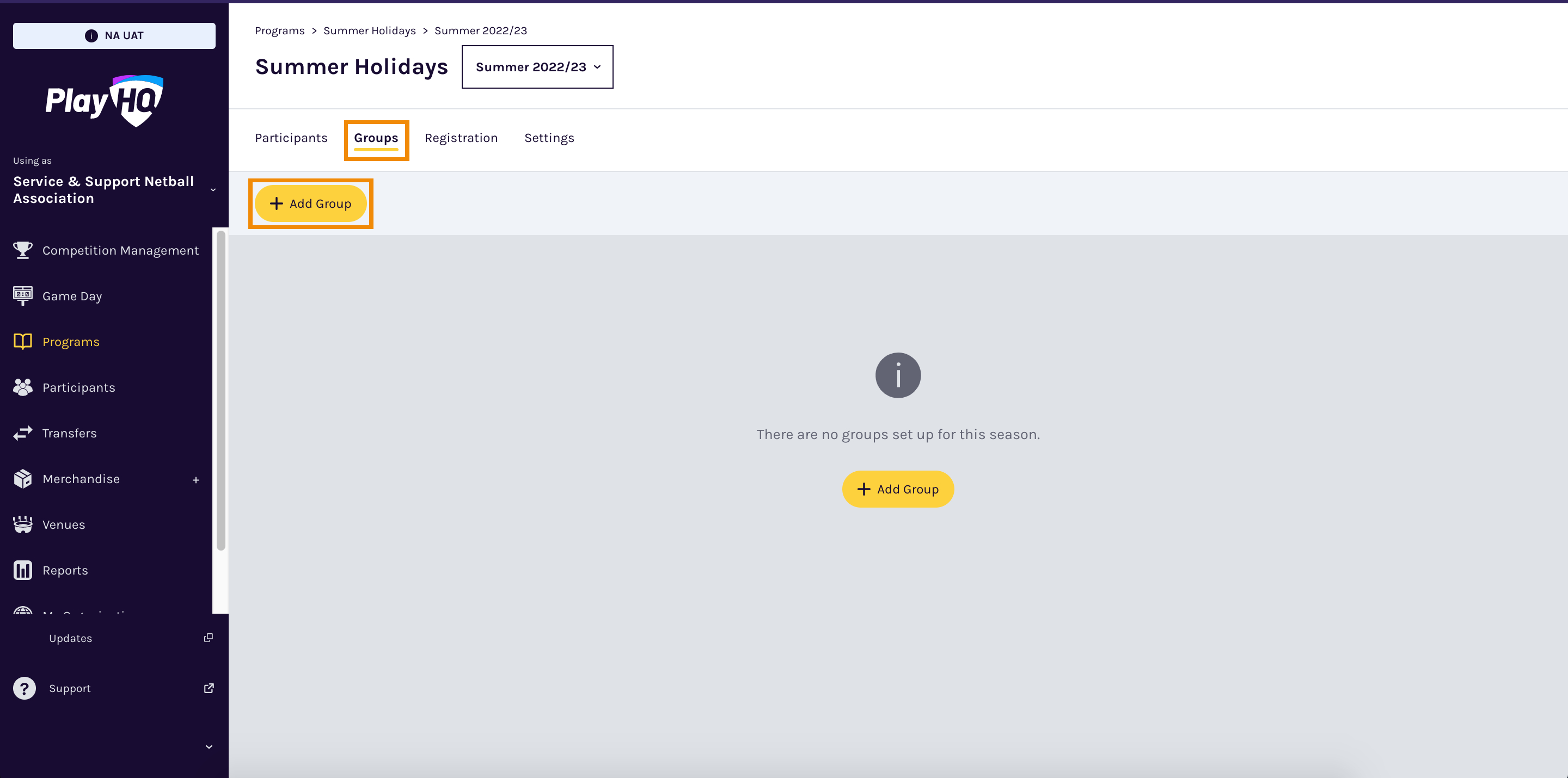 Configure a Local Program Registration Form – Netball Australia Support