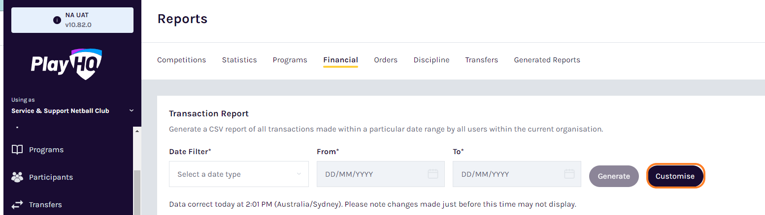 Downloading and Exporting Reports – Netball Australia Support
