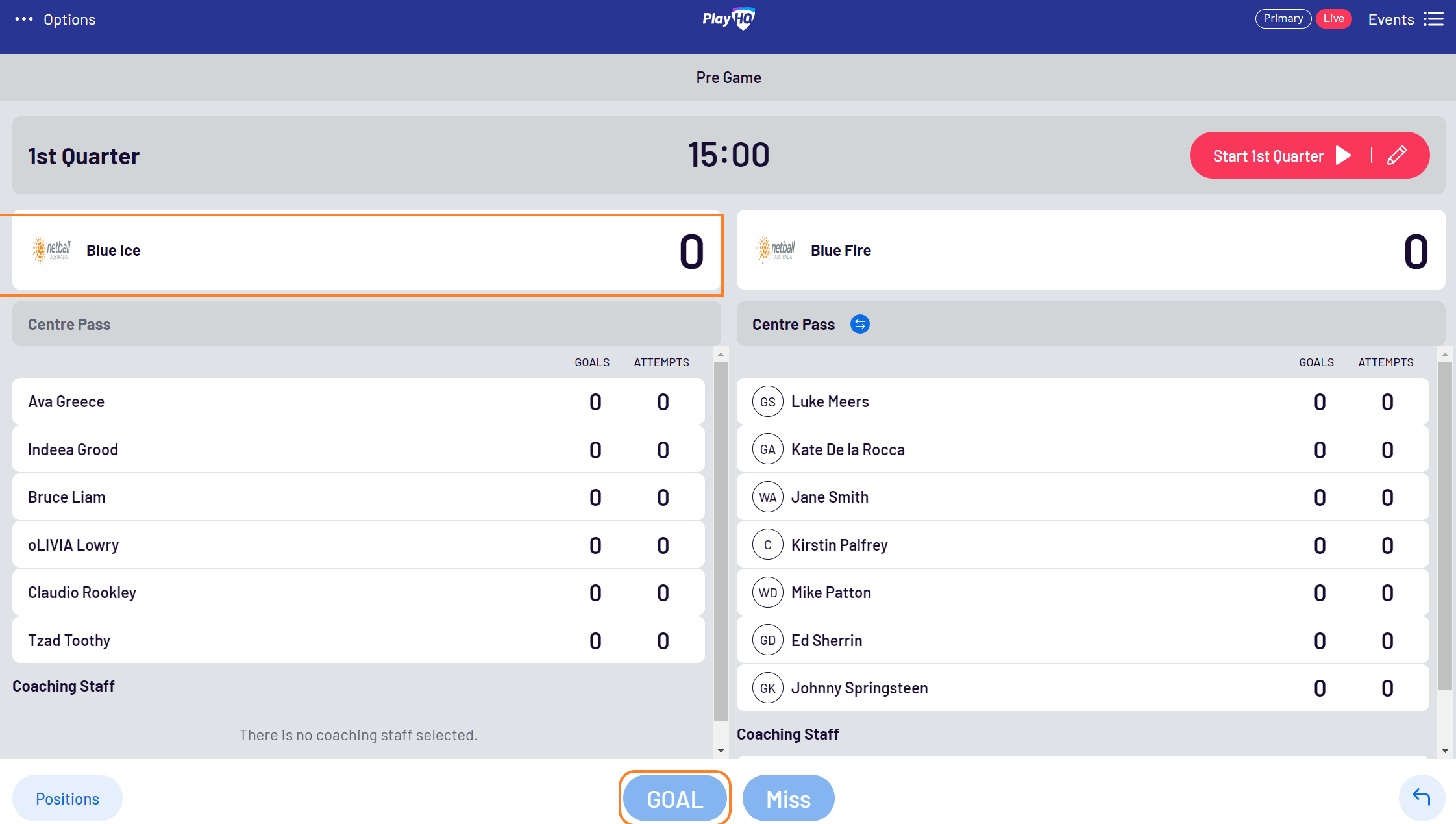E-Scoring – Netball Australia Support