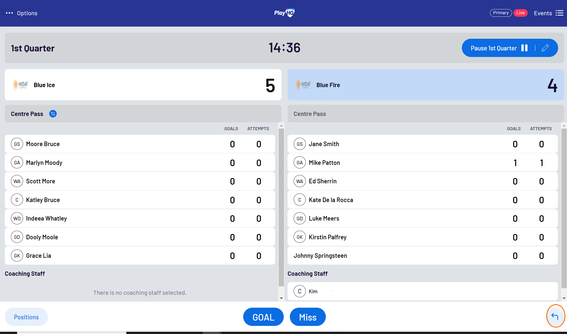 E-Scoring – Netball Australia Support