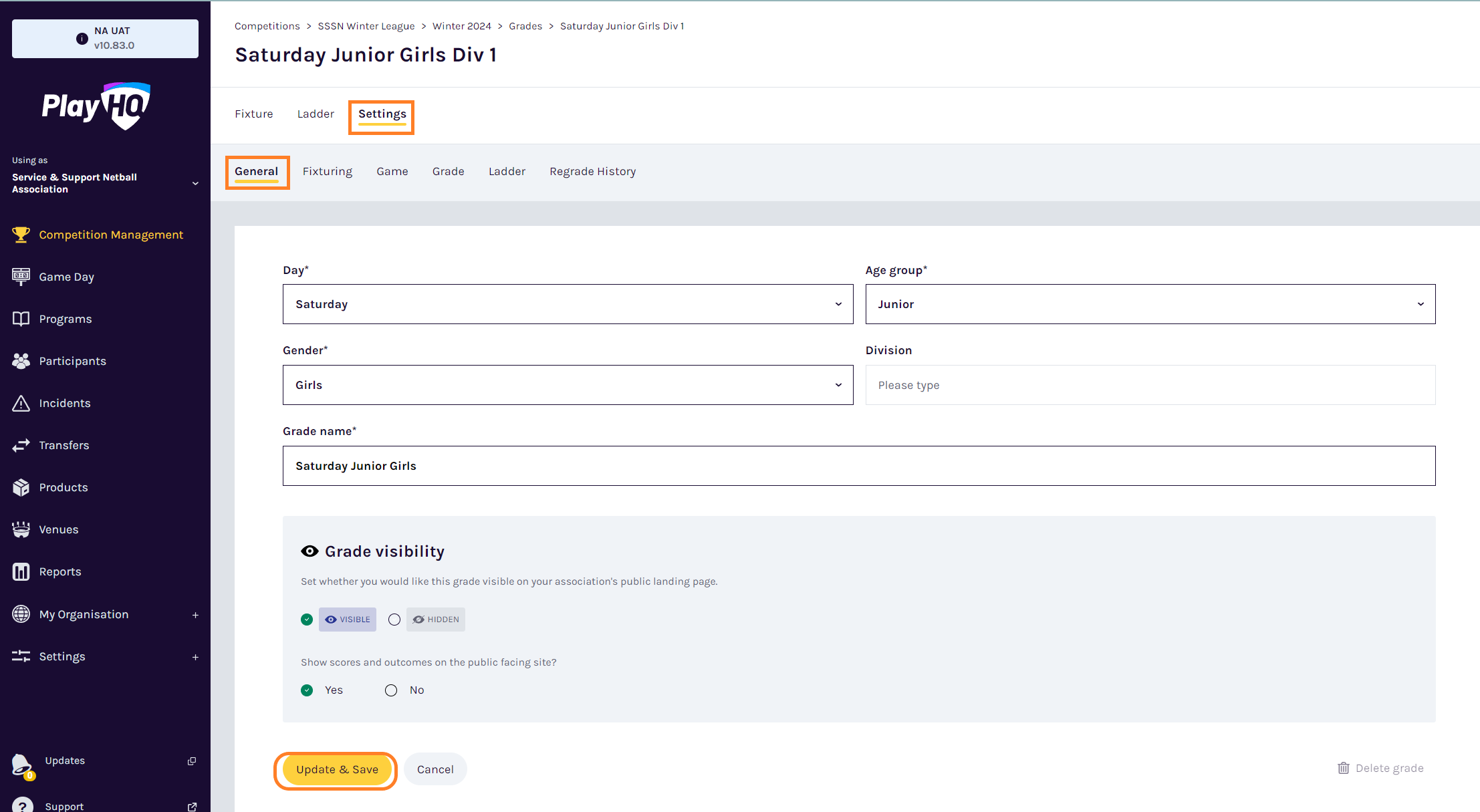 Managing Grades – Netball Australia Support