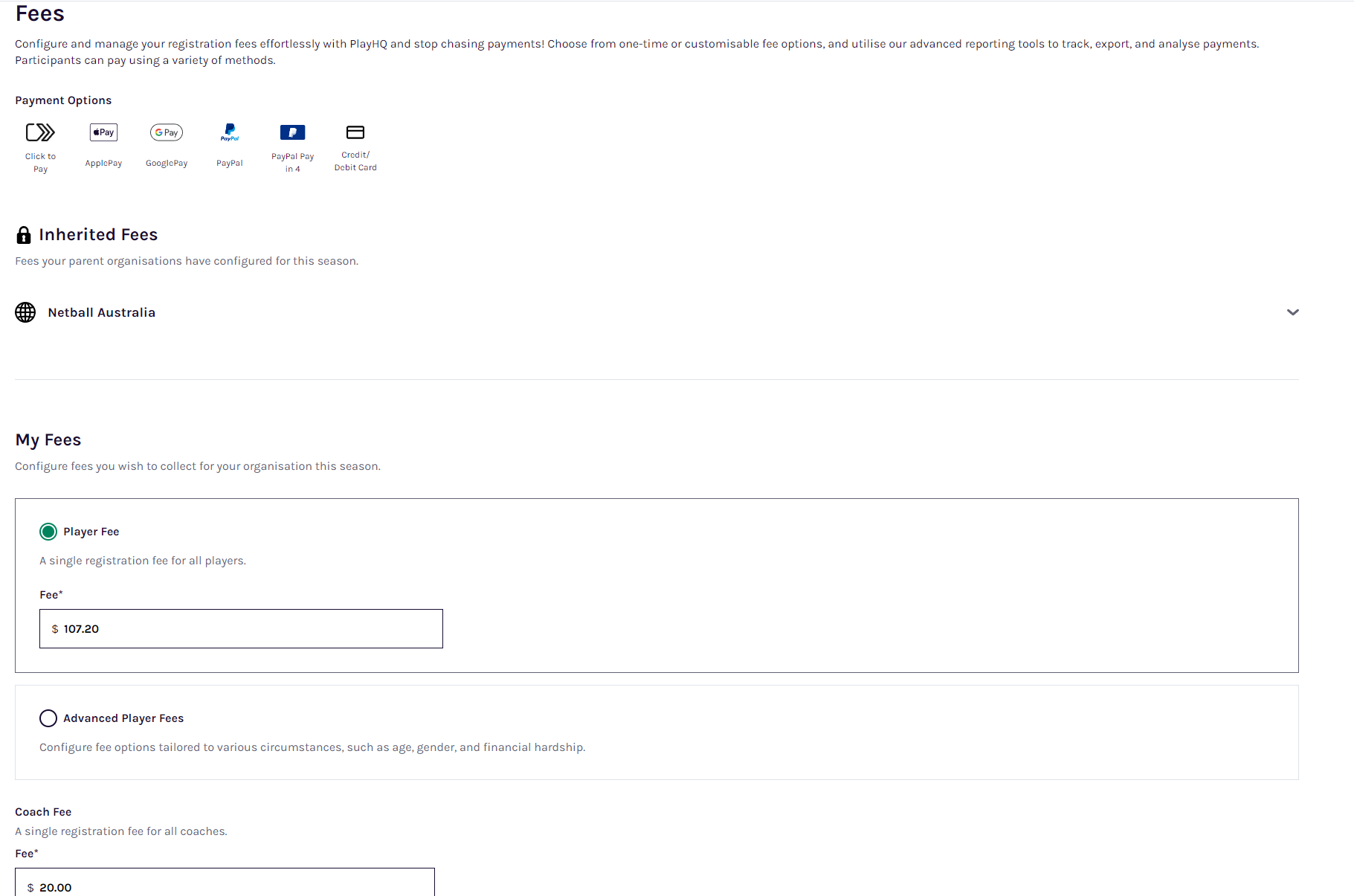 Participant to Season Registration Form – support.netball.com.au