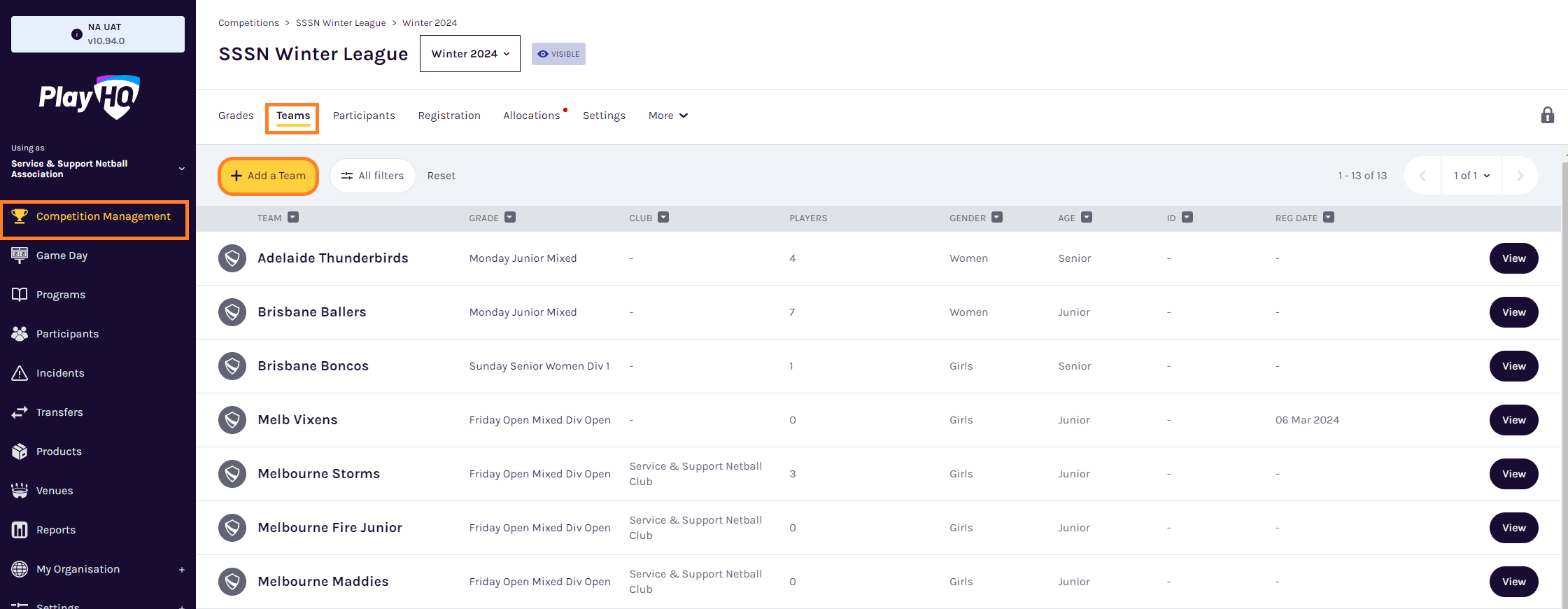 Managing Teams – Netball Australia Support
