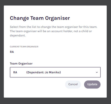 Updating Team Organiser – Netball Australia Support