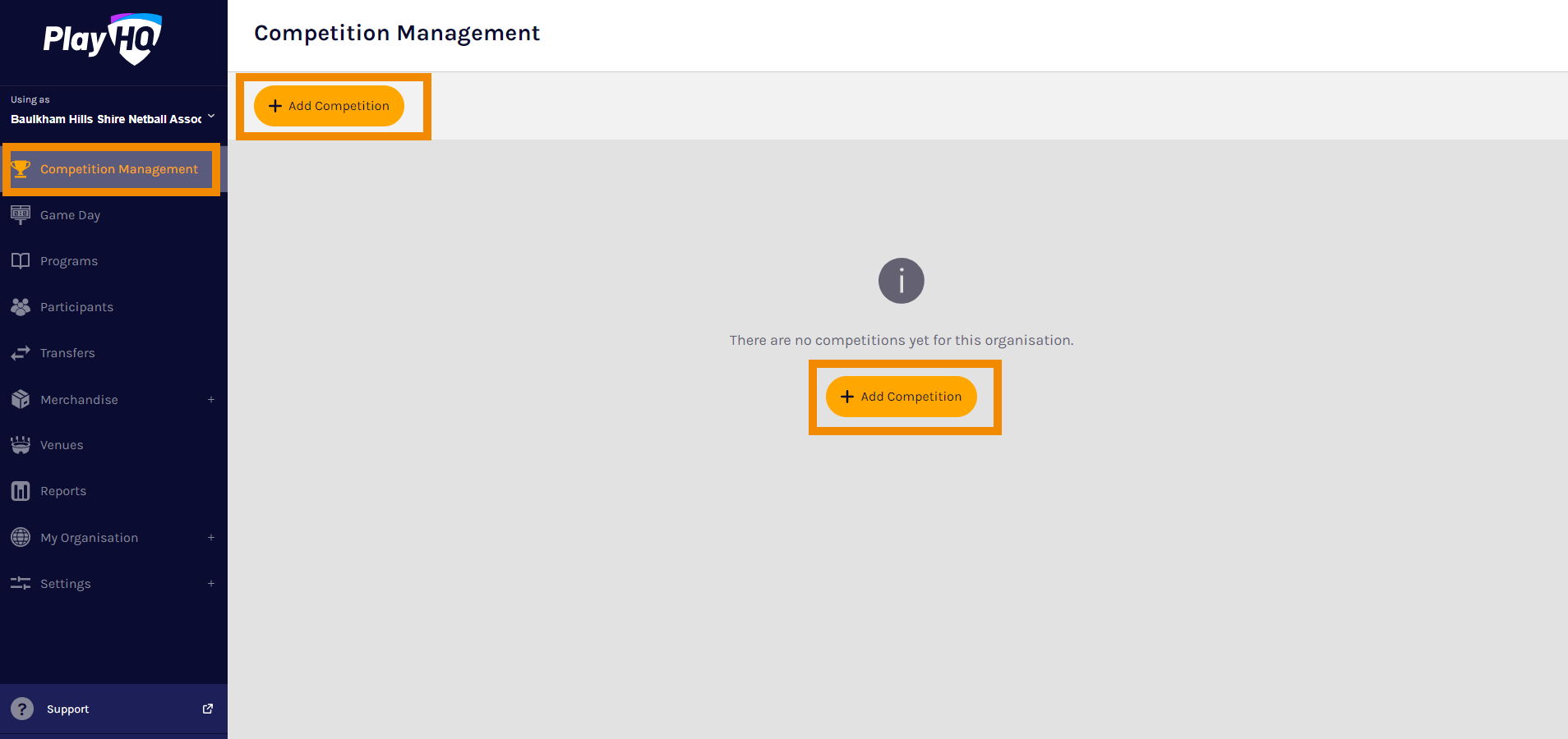 Managing Competitions – support.netball.com.au