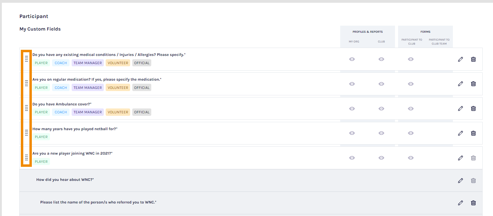 Custom Fields – Associations – support.netball.com.au
