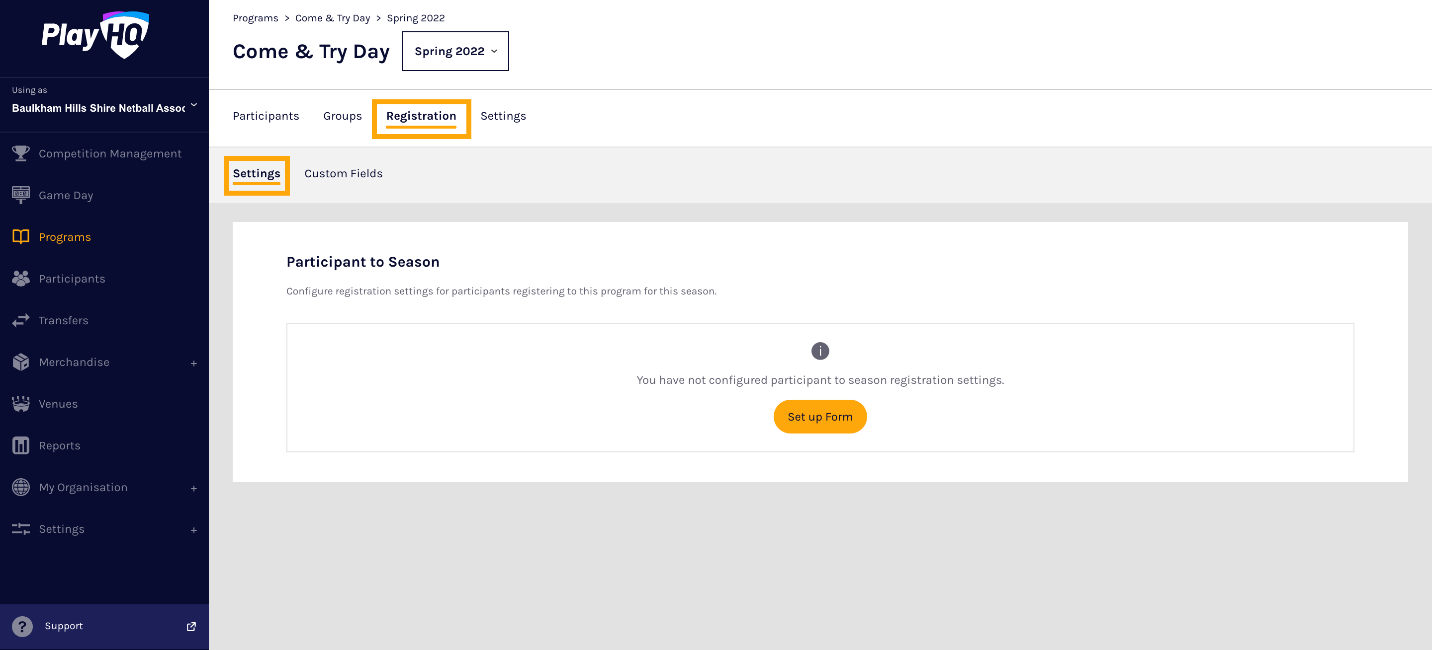 Setting Fees – support.netball.com.au