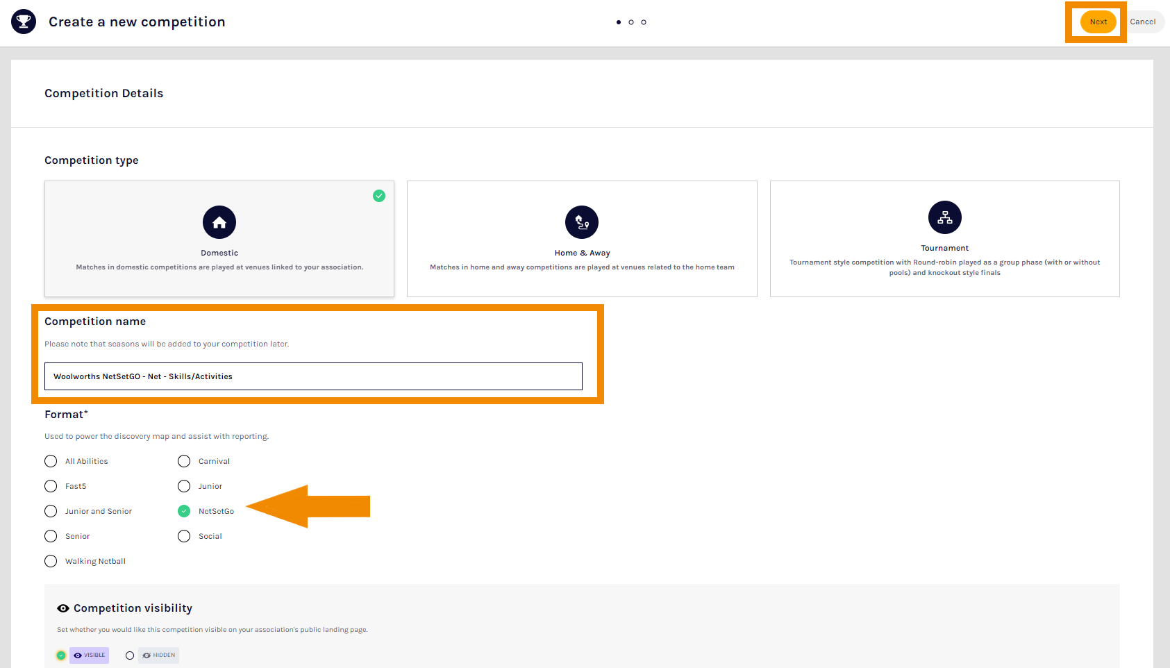 Woolworths NetSetGO Association Setup – support.netball.com.au