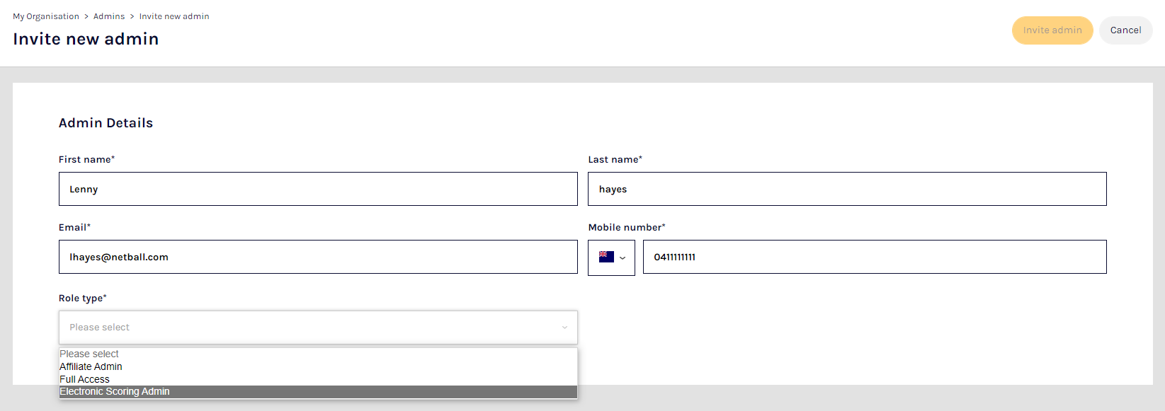 E-Scoring Setup – Netball Australia Support