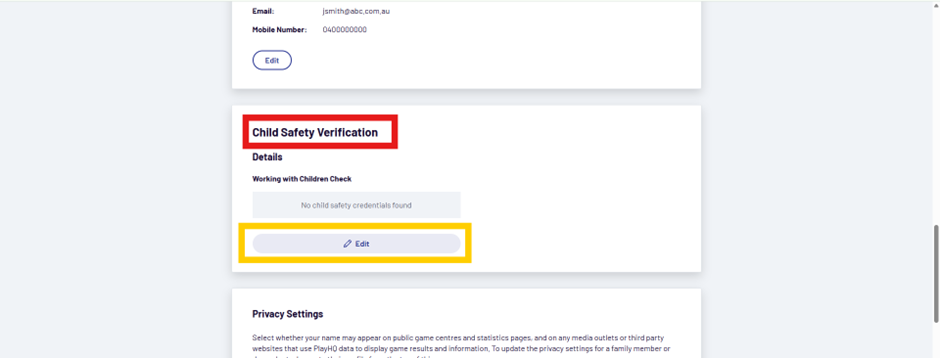 Add WWCC Details Outside of Registration – Netball Australia Support